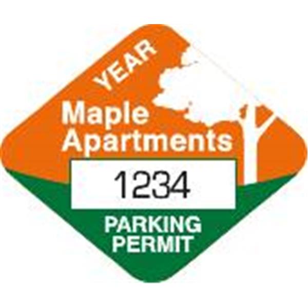 Parking Permit Window Stickers, Border Design, Yellow, 3 x 2, Package ...