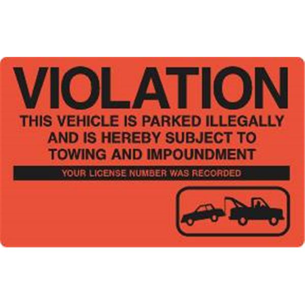 Parking Violation Tags, Orange & White, Package of 100 | HD Supply