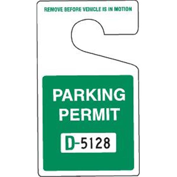 Custom Plastic Parking Permit Tags, Solid Green, Small, Package of 100 ...