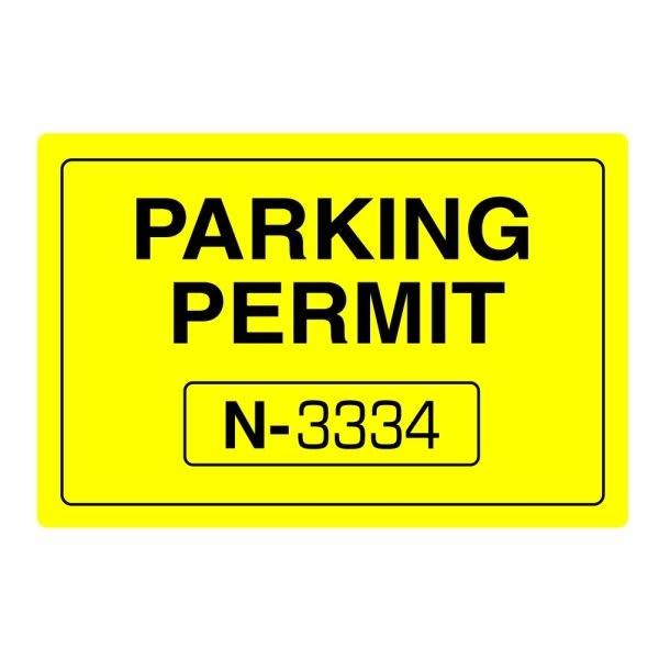 Parking Permit Window Stickers, Green, 3 x 2, Package of 100 | HD Supply