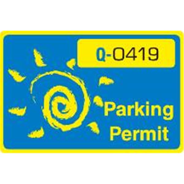 Custom 2-Color Parking Permit With Front Adhesive, 3"x2", Package Of ...