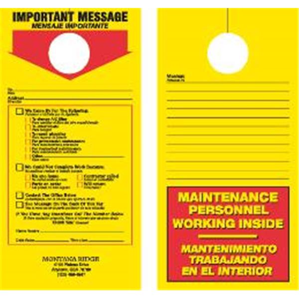 Maintenance Door Tags | HD Supply