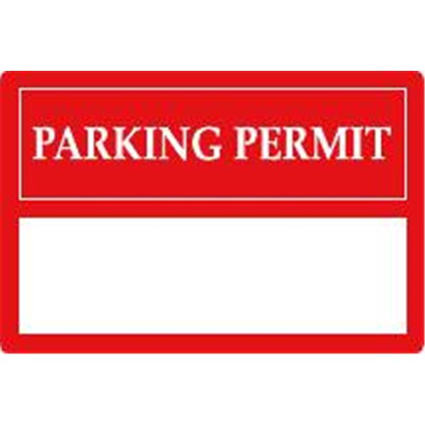 Parking Permit Stickers, Chrome/Red, 3 x 1-1/2, Package of 100 | HD Supply