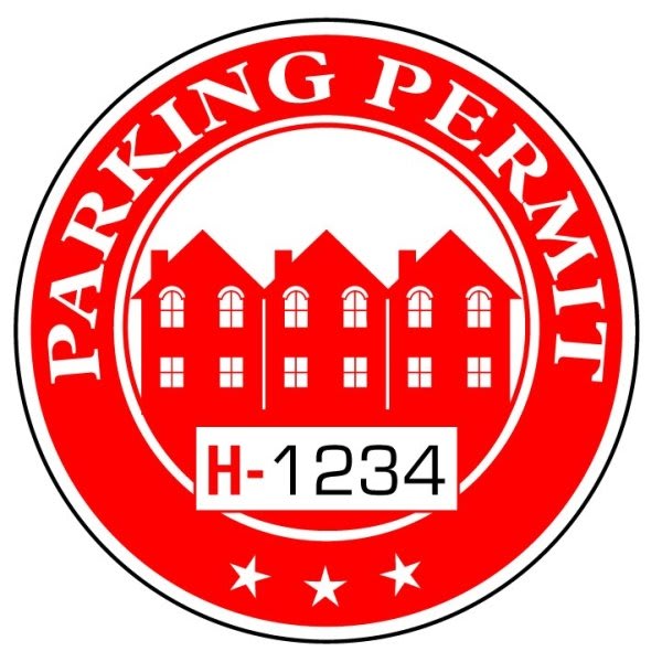 Parking Permit Stickers, Chrome/Red, 3 x 1-1/2, Package of 100 | HD Supply
