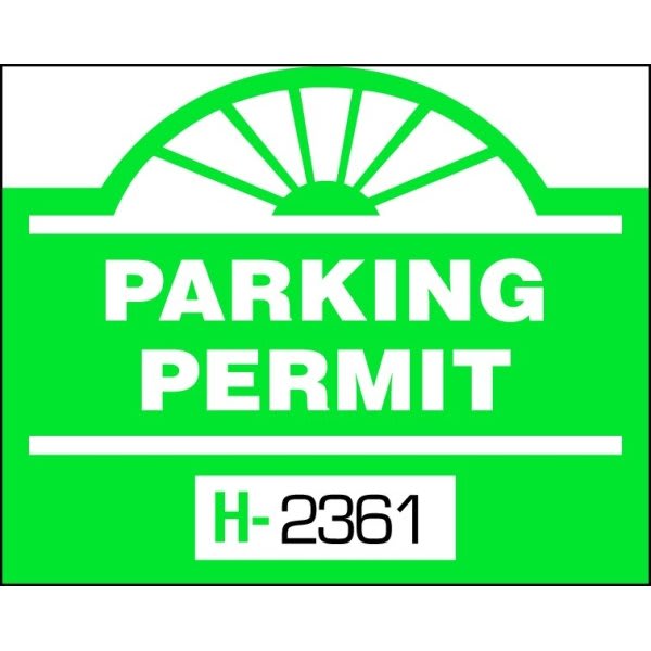 Parking Permit Window Stickers, Border Design, Yellow, 3 x 2, Package ...