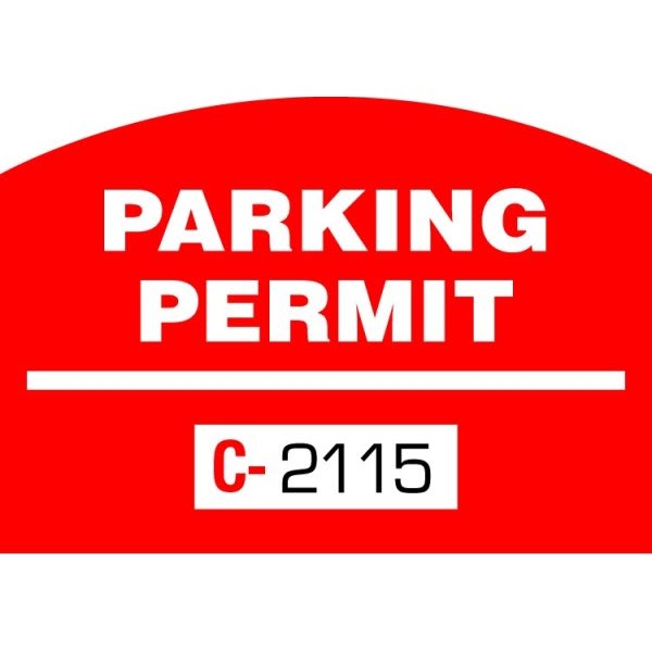 Parking Permit Window Stickers, Red, 3 x 2, Package of 100 | HD Supply