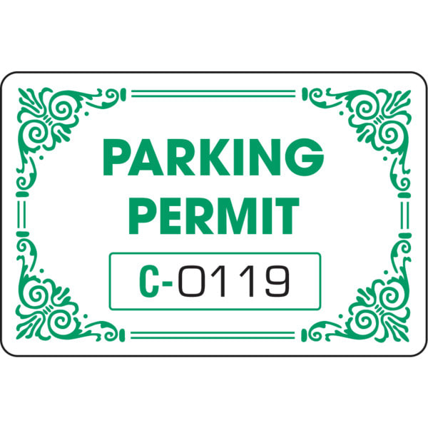 Parking Permit Window Stickers, Green Trees, 2-1/4 x 2-1/4, Package of ...