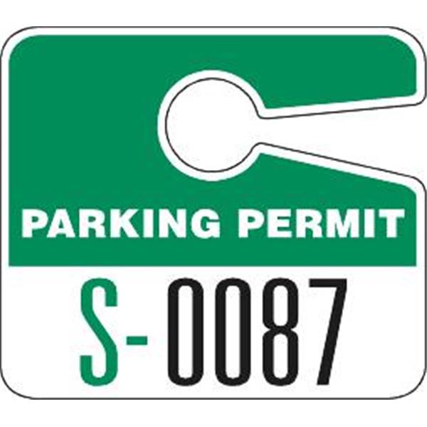 Custom Plastic Parking Permit Tags, Solid Green, Large, Package of 100 ...