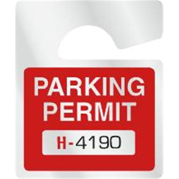 Write-On Plastic Parking Permit Tags, Non-Reflective, Red, Small ...