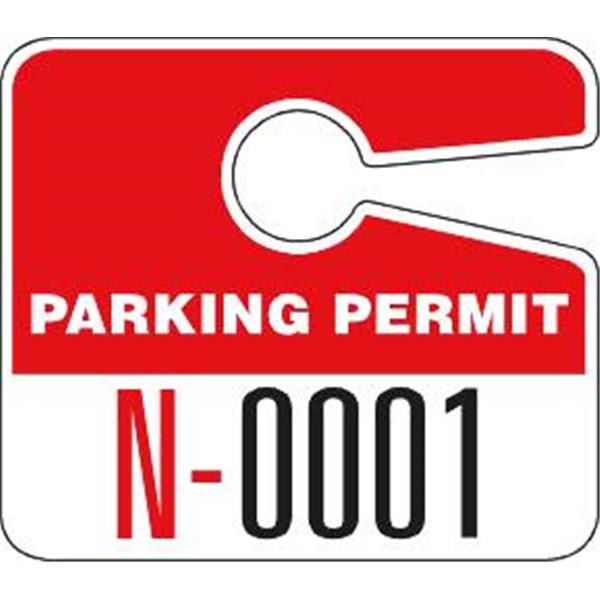 Write-On Plastic Parking Permit Tags, Non-Reflective, Red, Small ...