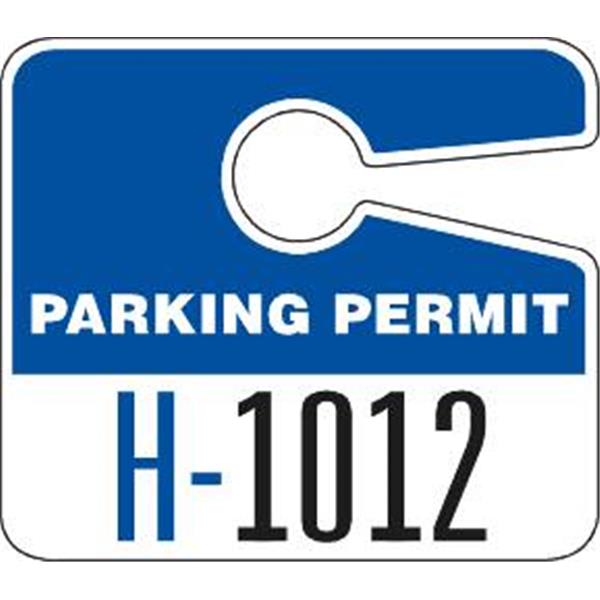 Custom Plastic Parking Permit Tags, Solid Blue, Small, Package of 100 ...