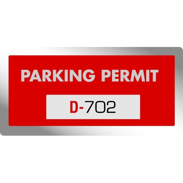 Parking Permit Stickers, Static Cling, Red, 2-1/4 x 1-3/4, Package of ...