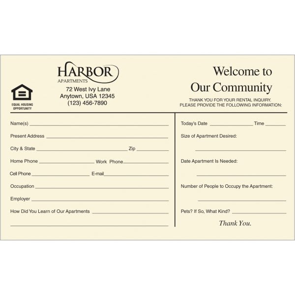 Prospect & Visitor Cards | HD Supply