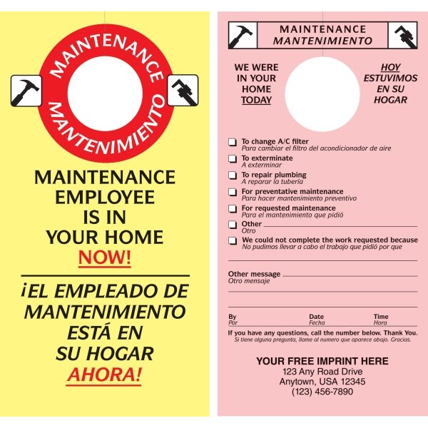 Maintenance Door Tags | HD Supply