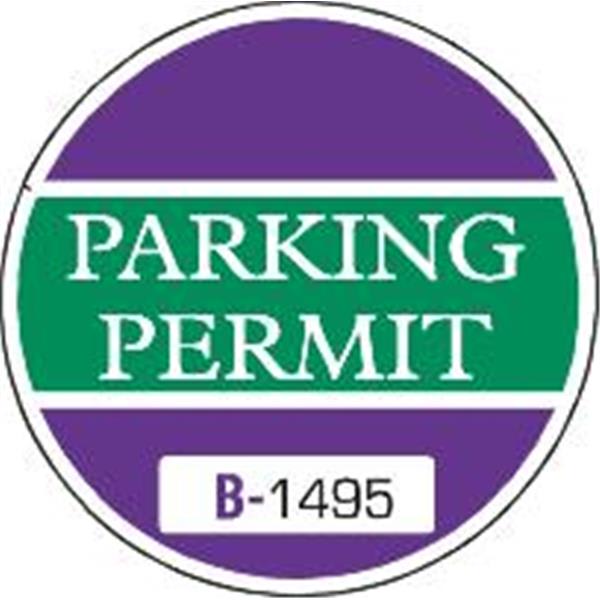 Parking Permit Window Stickers, Green, 1-3/4 x 1-3/4, Package of 100 ...