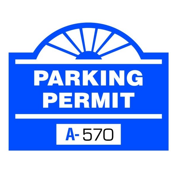 Parking Permit Window Stickers, Blue & Green, 3 x 2 Package Of 100 | HD ...