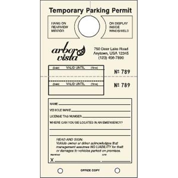 Temporary Parking Tags, Green, 2-3/4 x 3-3/4, Package of 100 | HD Supply