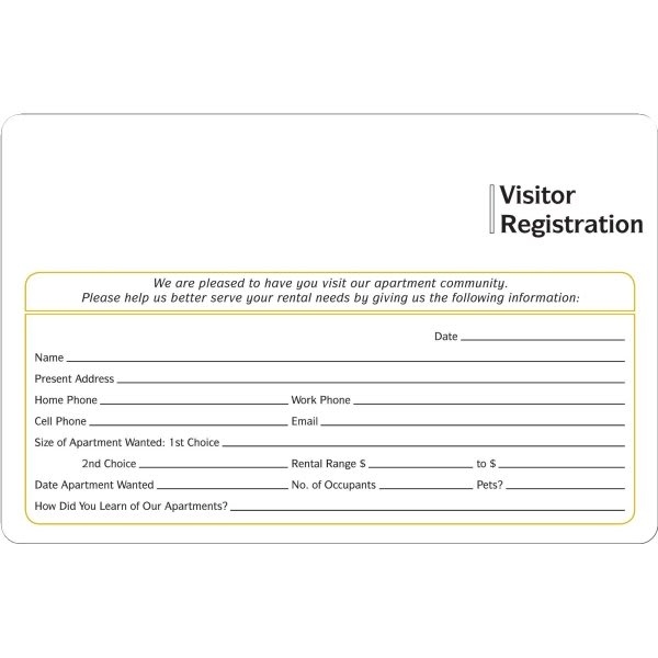 Registration Card White Package Of 100 | HD Supply