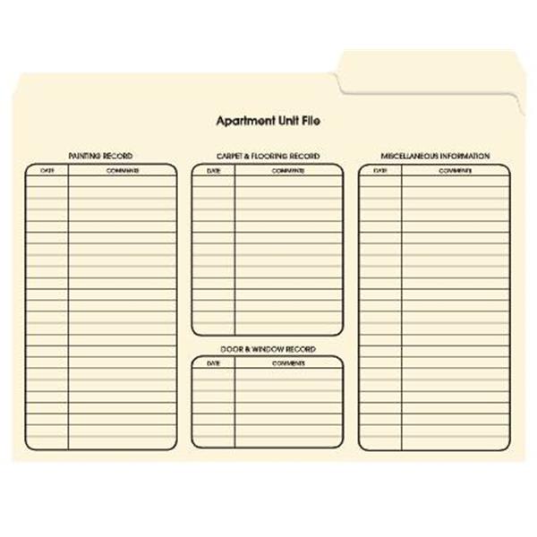 Resident File Folder, Letter Size, Leasing Records, Package Of 100 | HD ...