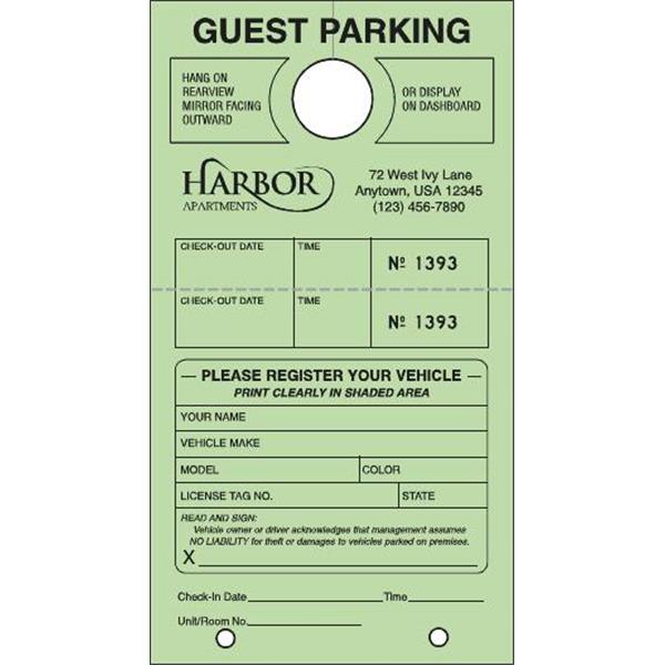 Temporary Parking Pass, Green, 3-1/2 x 5-1/2, Package of 100 | HD Supply