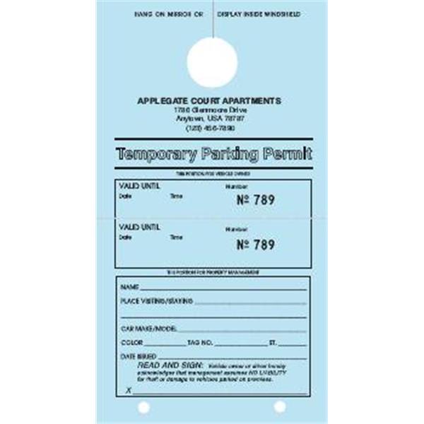 Temporary Parking Pass, Orange, 3-1/2 x 5-1/2, Package of 100 | HD Supply
