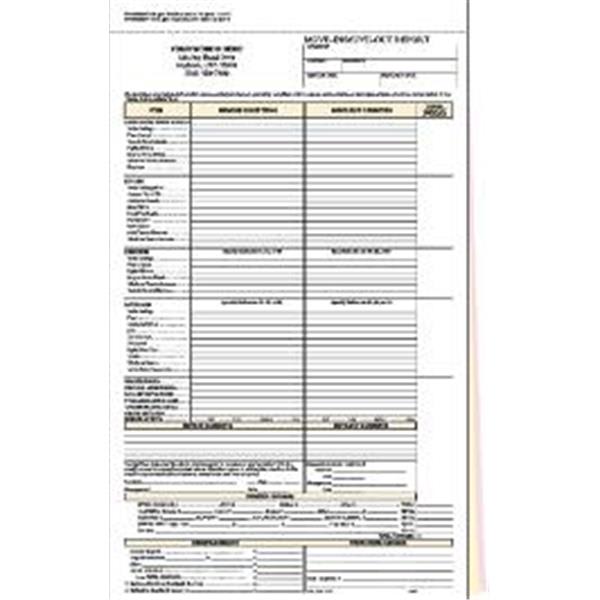 Move-In Condition/Inventory Forms, 8-1/2 x 14, Package of 100 | HD Supply