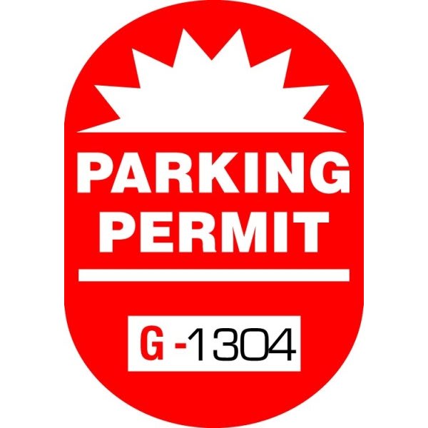 Parking Permit Static Cling Sticker, Red Houses, 2-1/4 Diameter ...