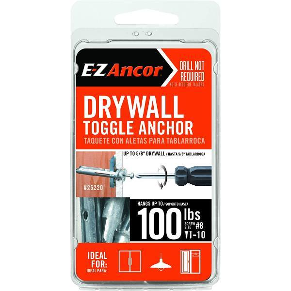 E-Z Ancor Twist-N-Lock 75lb #8 X 1-5/8 In Med Duty Drywall Anchor ...