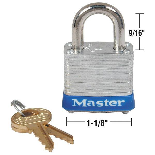 Master Lock No 1 Steel Laminated Padlock 1-1/2" L Shackle Keyed Alike ...