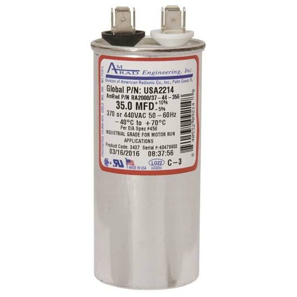 Amrad Engineering 45/5 Mfd, 370/440 Vac Round Motor Run Capacitor | HD ...