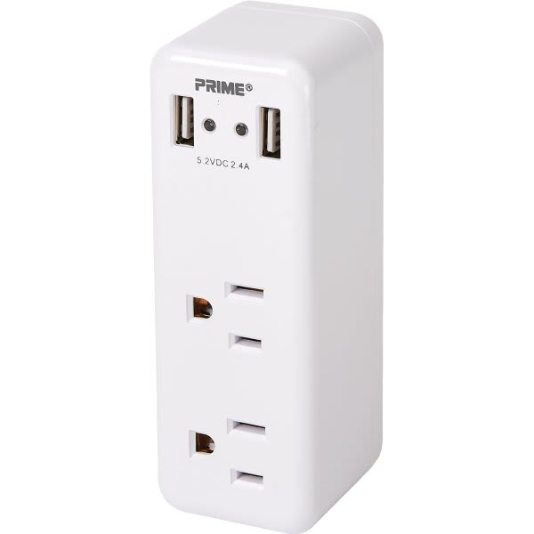PRIME Wire & Cable® PB801011 Power Tap, 6 Outlet, White | HD Supply