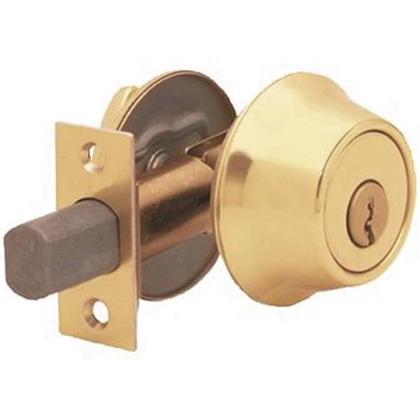 Shield Security Single-Sided Deadbolt Lock (Bright Brass) | HD Supply
