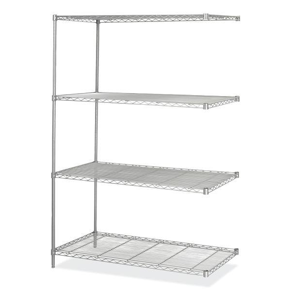 Safco 4-Shelf Industrial Wire Shelving, 48"w X 24"d X 72"h, Metallic ...