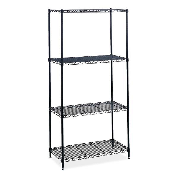 Safco 4-Shelf Industrial Wire Shelving, 48"w X 24"d X 72"h, Metallic ...