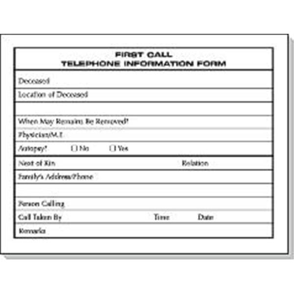 Funeral Worksheet Three in One Form Package Of 100 | HD Supply