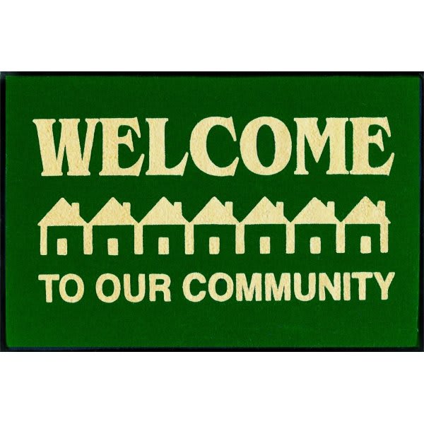 Welcome to Our Community Floor Mat, Charcoal, 3' x 2' | HD Supply