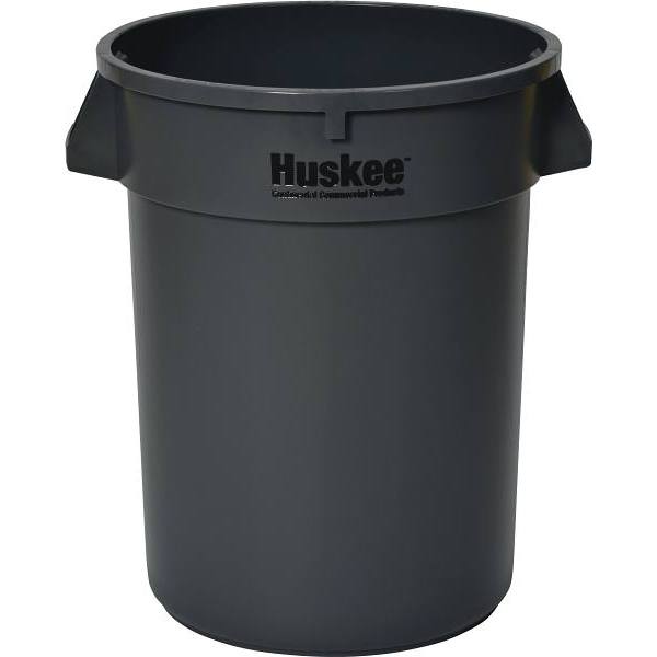 Maintenance Warehouse® 32 Gallon Round Waste Receptacle W/ Handle (Gray ...