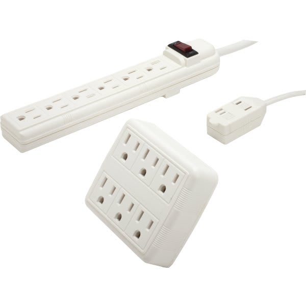Prime Wire & Cable® Pb801011 Power Tap, 6 Outlet, White | HD Supply