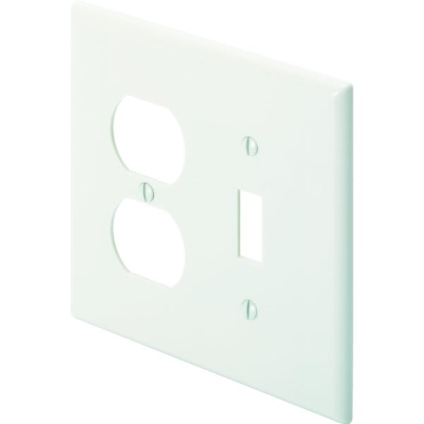 Hubbell Combination Nylon Wall Plate (White) | HD Supply