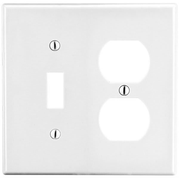 Hubbell Standard 2-Gang Toggle Switch/Blank Nylon Wall Plate (White ...