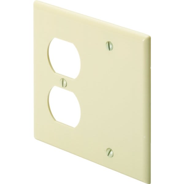 Hubbell Combination Nylon Wall Plate (White) | HD Supply