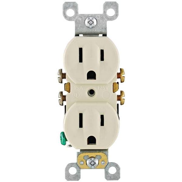 Leviton 15 Amp 2-Wire Duplex Outlet, White | HD Supply