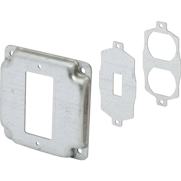 Hubbell 4 in Octagonal Steel Cover Plate w/ 1/2 in Knockout (Gray) | HD ...