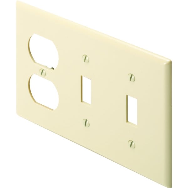 Hubbell Standard 2-Gang Toggle Switch/Blank Nylon Wall Plate (White ...