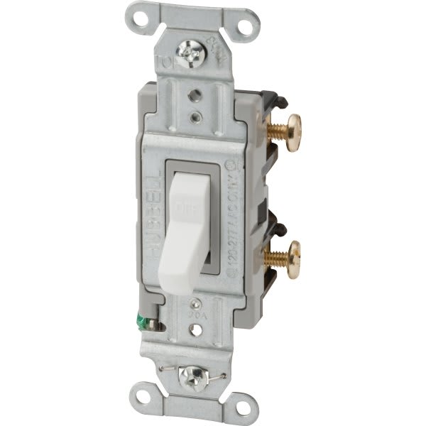 Hubbell 15 Amp 120 VAC 1-Pole Toggle Switch (White) | HD Supply