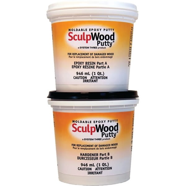System Three Resins Sculpwood Putty 2 Part Epoxy 16 Oz Resin And 16 Oz ...