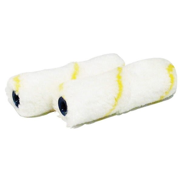 Dynamic 05308 4" X 1/2" (100mm X 12mm) Yellow Stripe Mini Roller W/ 16 ...
