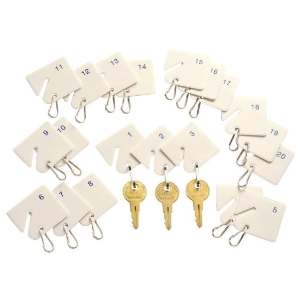 Oval Numbered 1-20 Key Tag (20-Pack) (White) | HD Supply