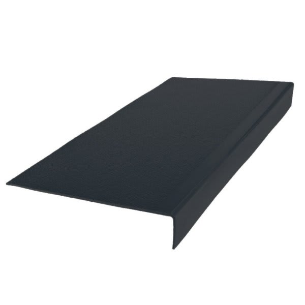 Roppe 12 X 4 Ft Black Ld Ribbed Vinyl Round Nose Stair Tread Hd Supply