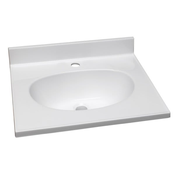Modular Vanity Tops 31 X 22 White Swirl Cultured Marble Vanity Top And ...
